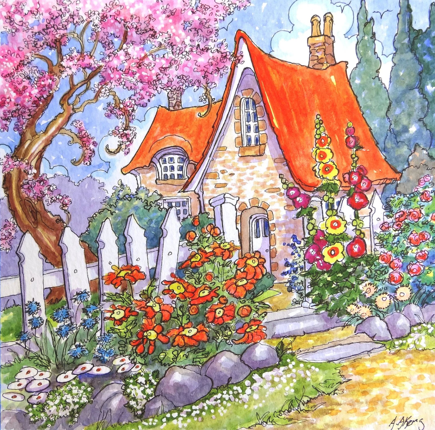 Solve Almost Hidden By Spring jigsaw puzzle online with 196 pieces