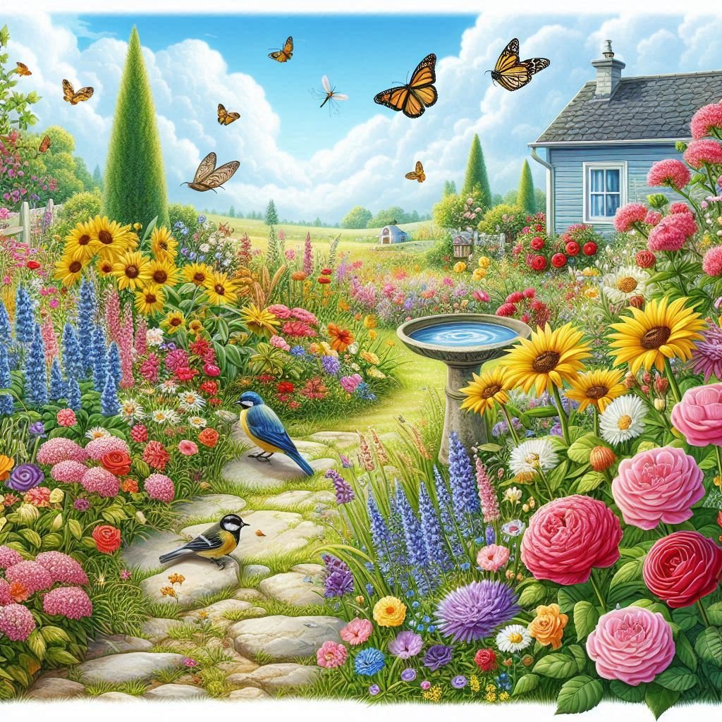 Solve Summer Garden jigsaw puzzle online with 49 pieces