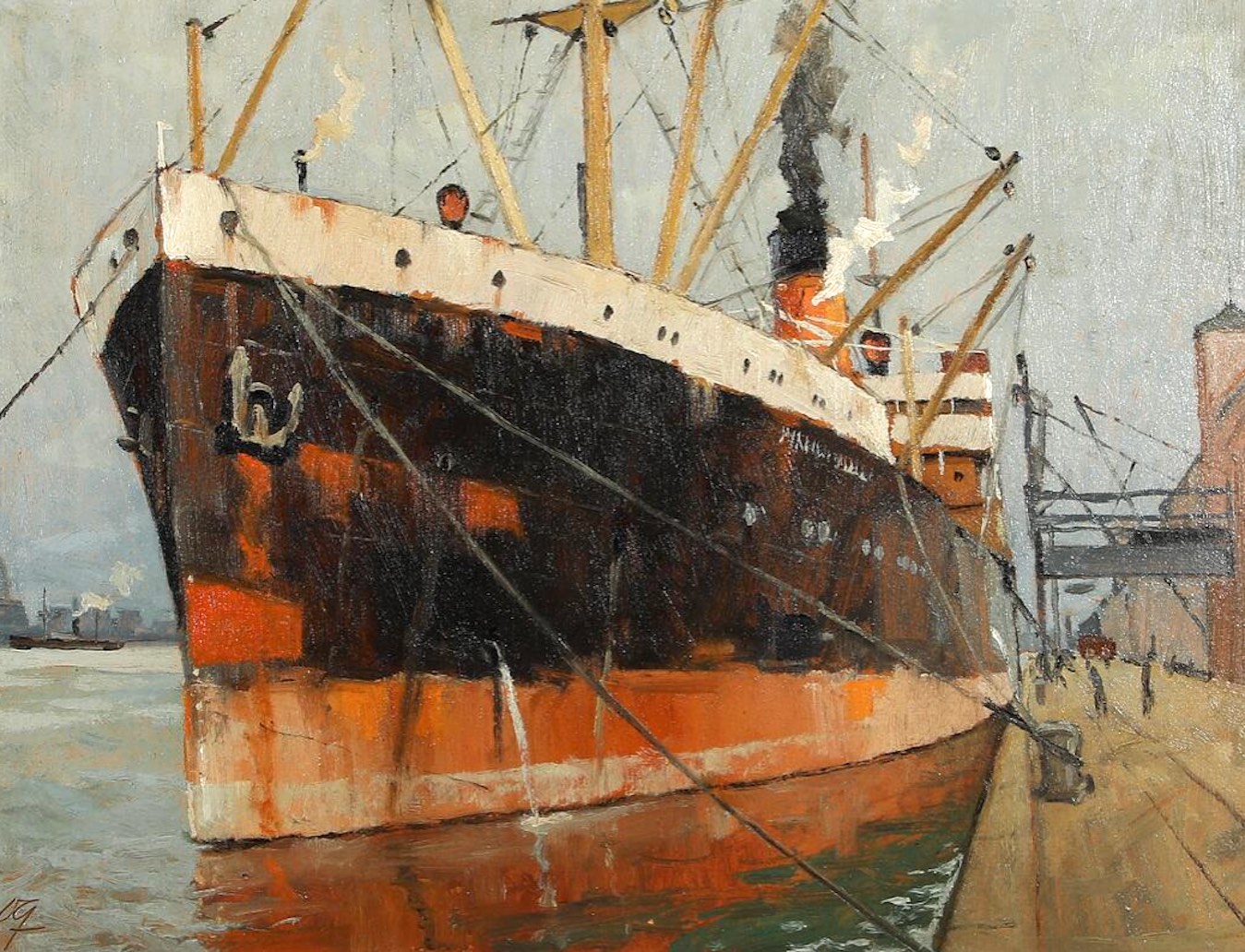 Solve Victor Qvistorff (Danish, 1882–1953), Scenery with a Ship at the ...