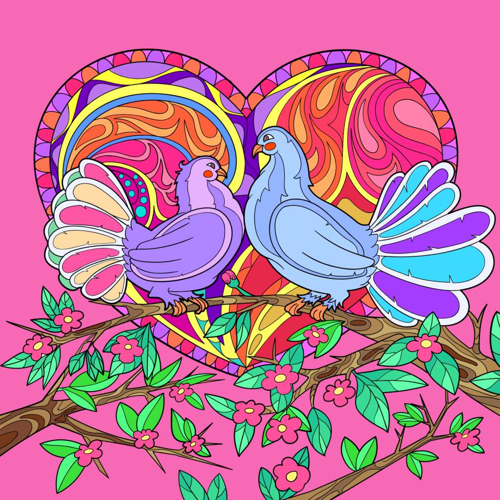 Solve Love birds jigsaw puzzle online with 100 pieces