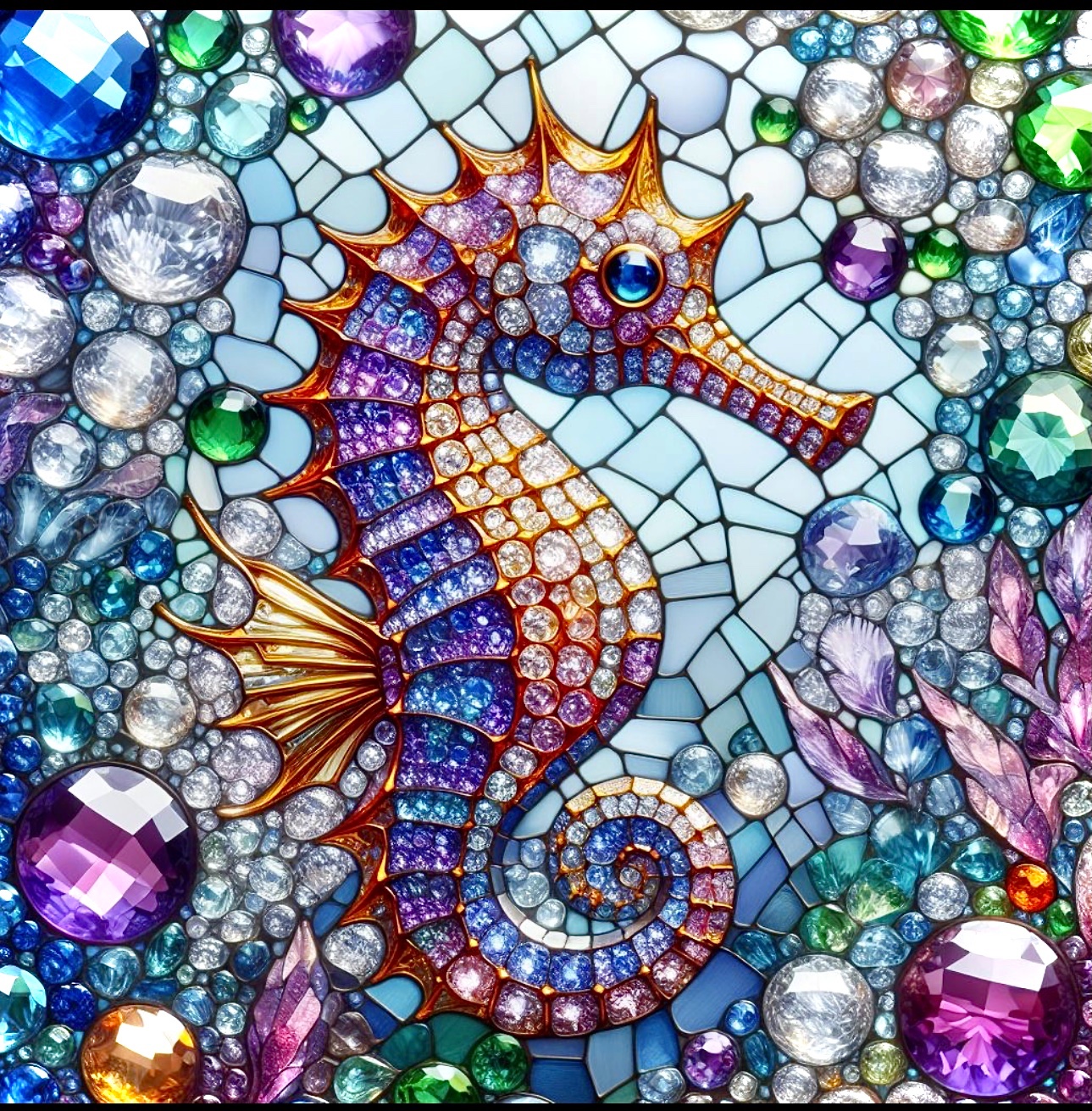 Solve Seahorse at the Stable jigsaw puzzle online with 64 pieces