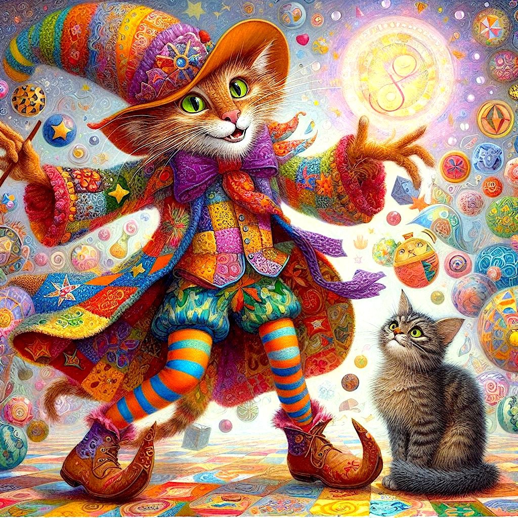 Solve The Wizard Cat jigsaw puzzle online with 100 pieces