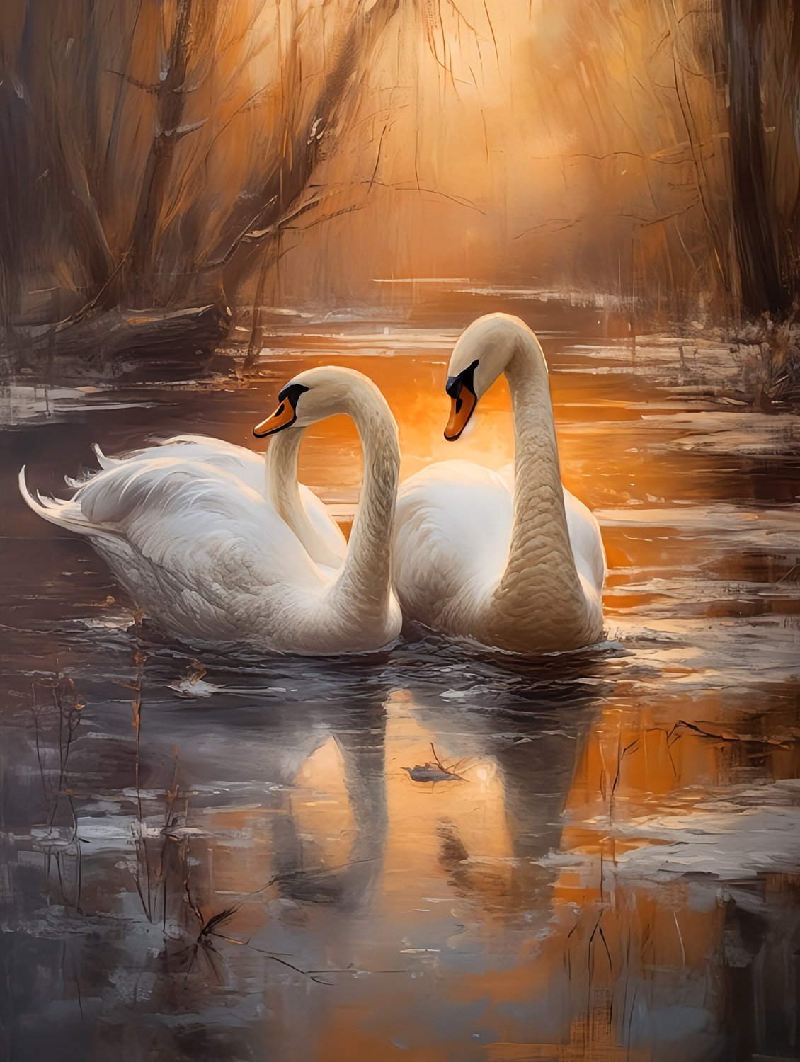 Solve Swan lake jigsaw puzzle online with 594 pieces