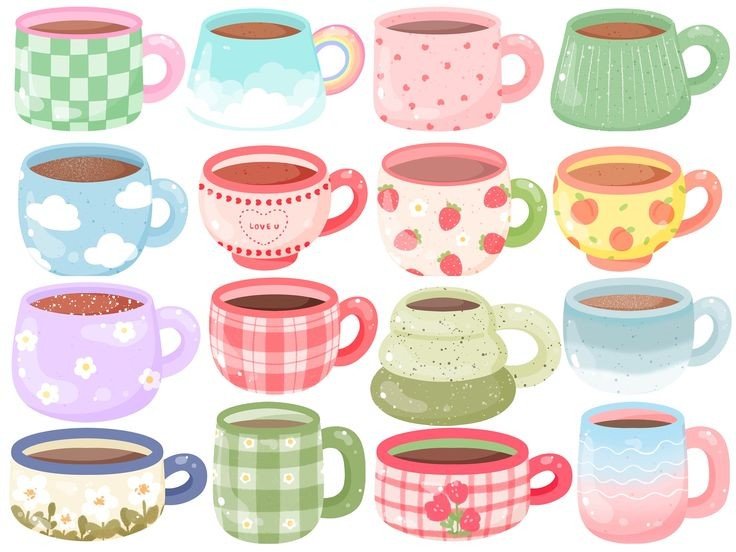 Solve Pretty Cups (1,406) jigsaw puzzle online with 80 pieces