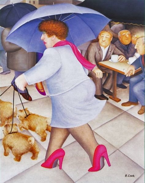 Solve Beryl Cook jigsaw puzzle online with 42 pieces