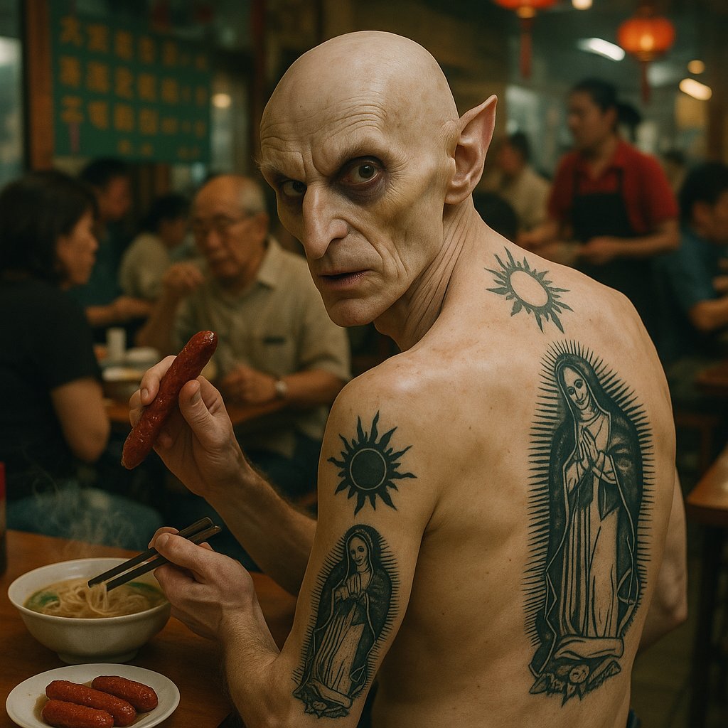Solve Nosferatu at a Chinese restaurant jigsaw puzzle online with 144 ...