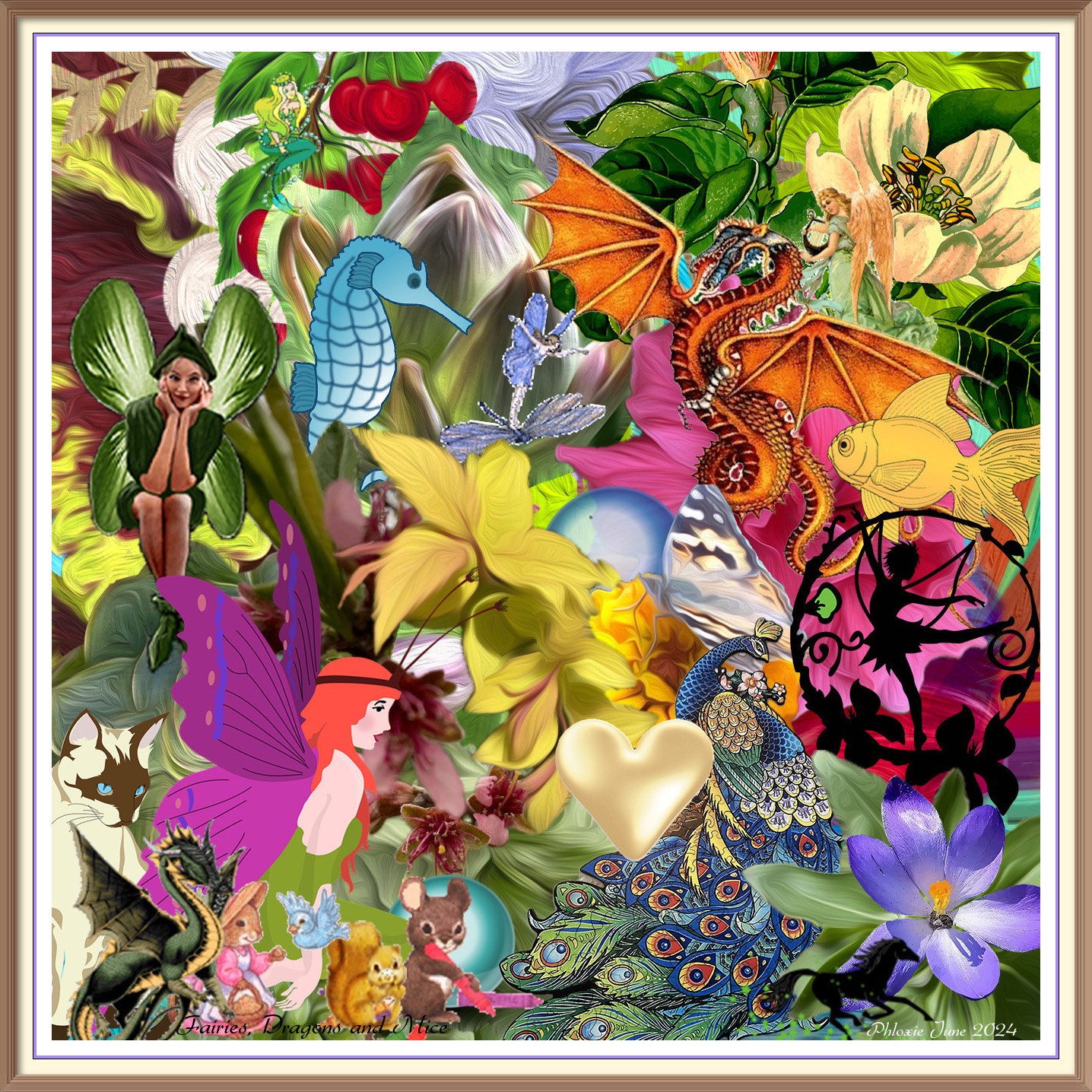 Solve Fairies,Dragons and Mice jigsaw puzzle online with 256 pieces
