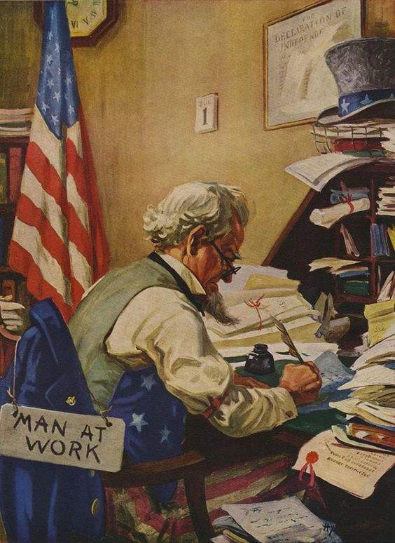 Solve "Uncle Sam, Man at Work" jigsaw puzzle online with 108 pieces