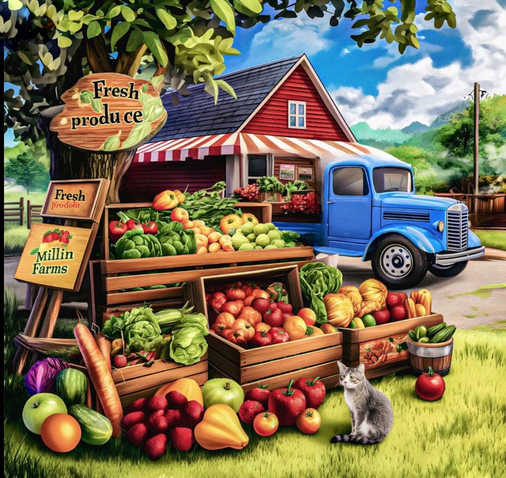 Solve Keeping an eye on the produce jigsaw puzzle online with 240 pieces