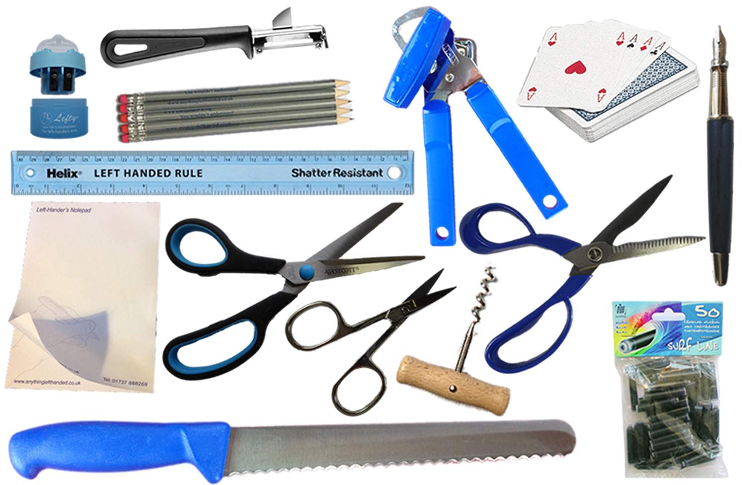 Solve Left-handed items puzzle jigsaw puzzle online with 96 pieces