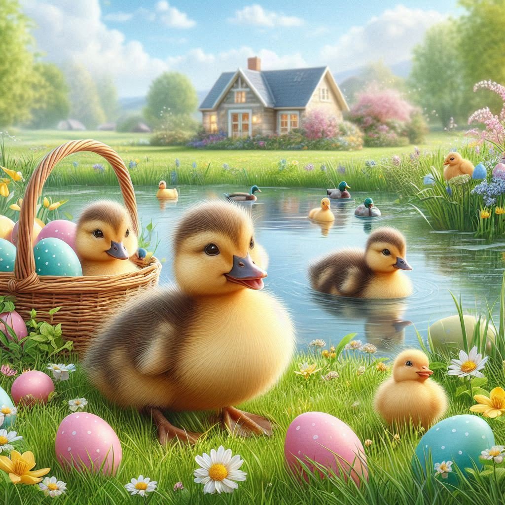Solve Baby Ducks jigsaw puzzle online with 49 pieces