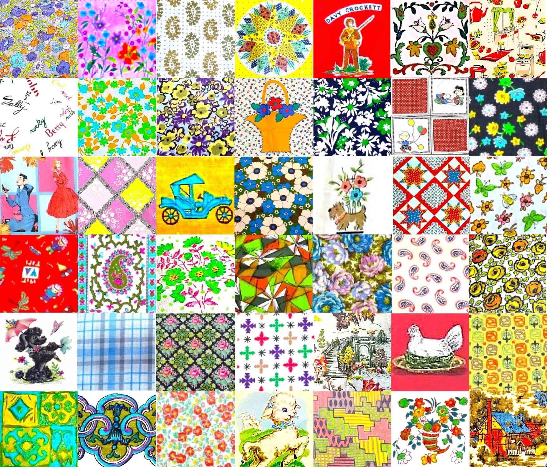 Solve PATCHWORK 1950S 8 jigsaw puzzle online with 72 pieces