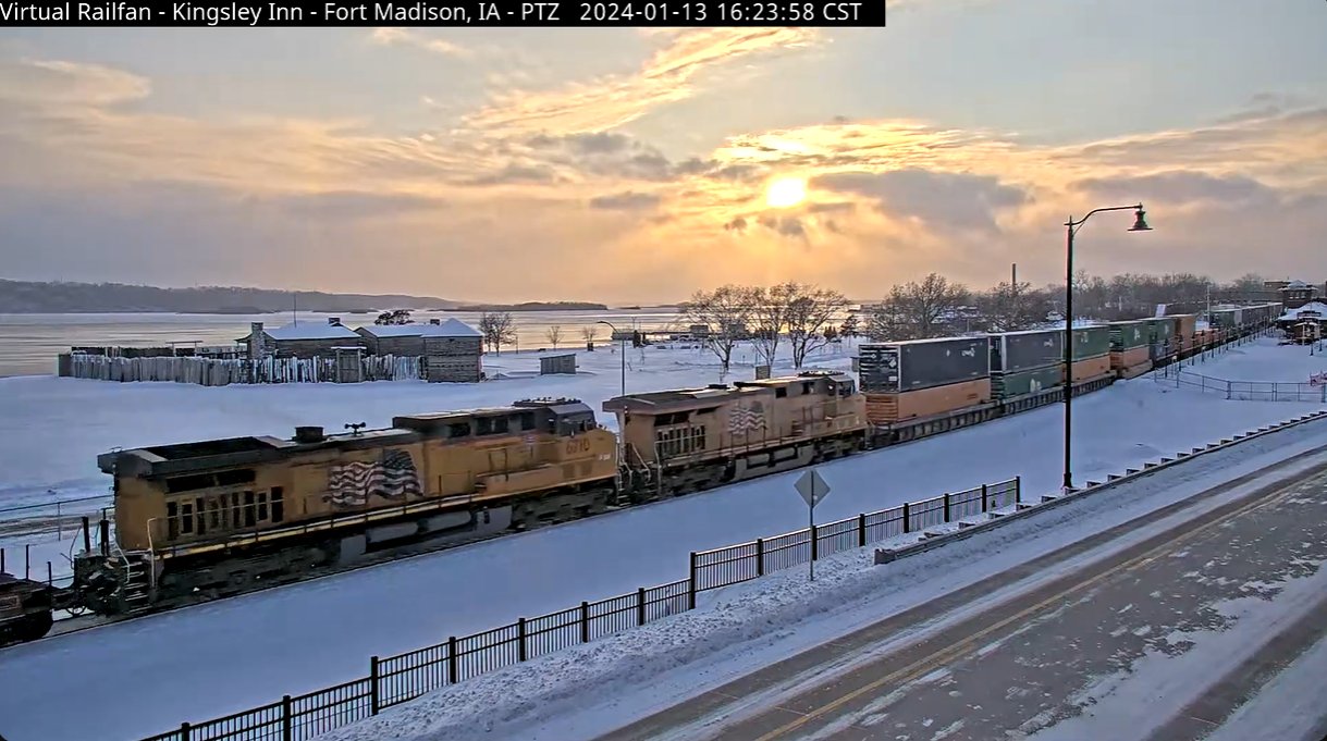 Solve Sunset over Union Pacific Ft Madison jigsaw puzzle online with ...