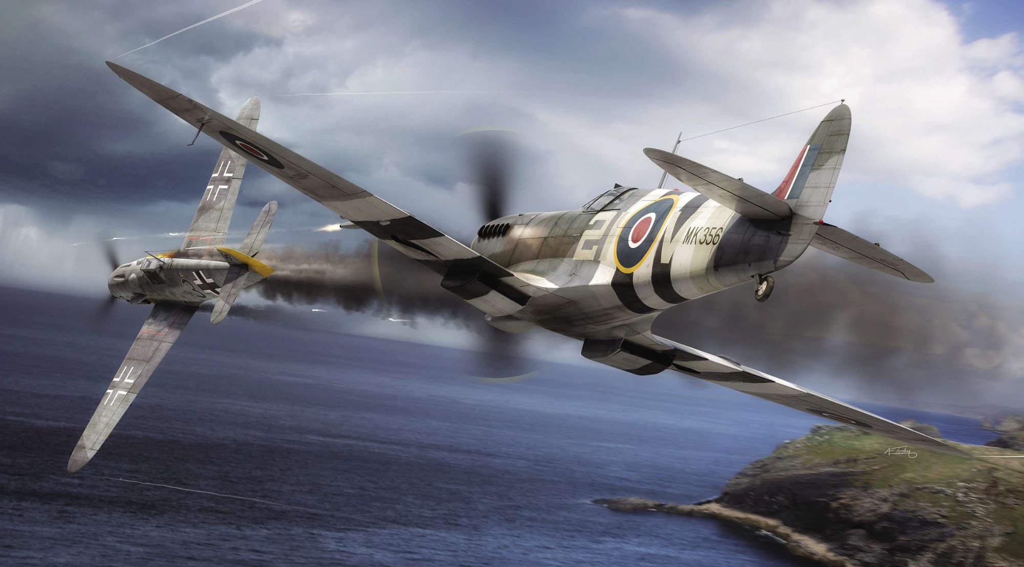 Jigsaw Puzzle | 60 pieces | Spitfire-MkIX-RCAF-443Sqn-2IV-MK356-dog ...