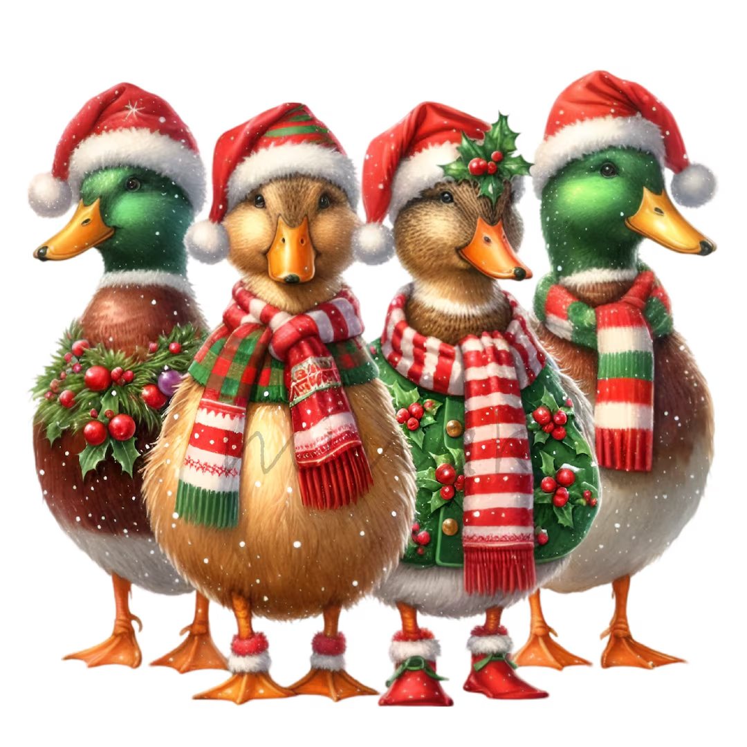 Solve Christmas Ducks jigsaw puzzle online with 64 pieces