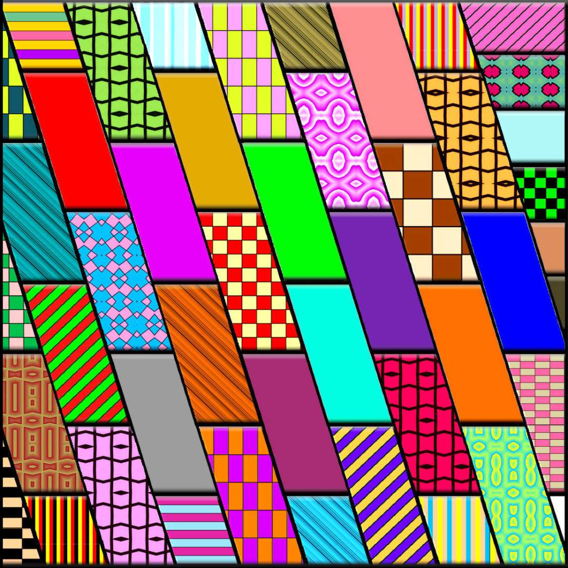 Solve slanted streetmosaic (small) jigsaw puzzle online with 64 pieces