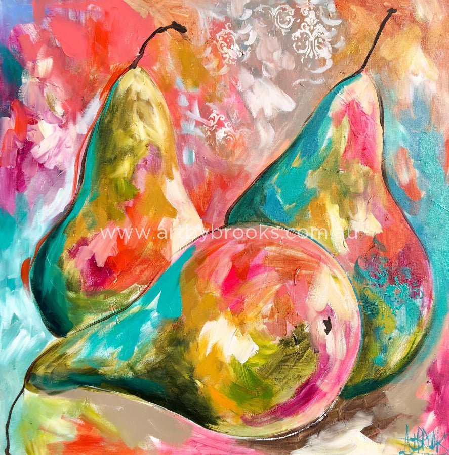 Solve Pears - "Sunlit Pears" - By Art by Brooks jigsaw puzzle online ...