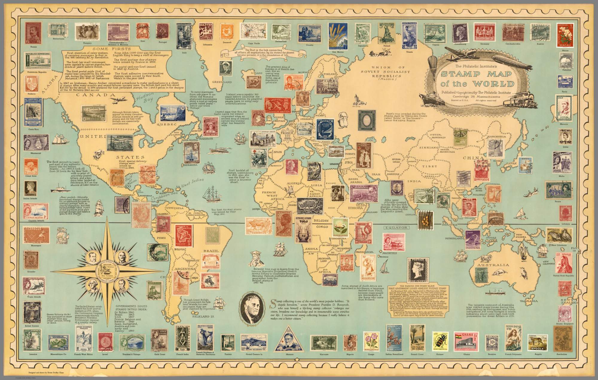 Solve Stamp Map of the World jigsaw puzzle online with 176 pieces