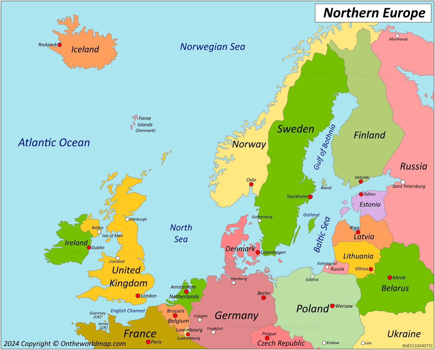 Solve Map of Northern Europe jigsaw puzzle online with 130 pieces