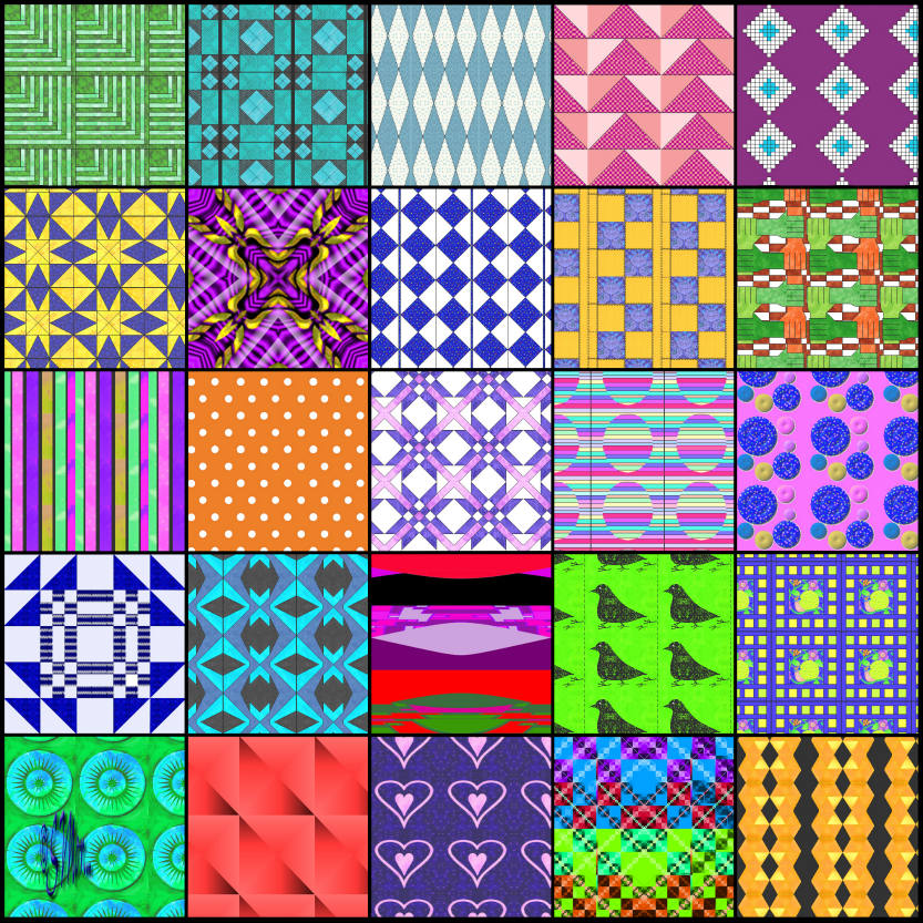 Solve 25 Squares and No Two Alike..... jigsaw puzzle online with 25 pieces
