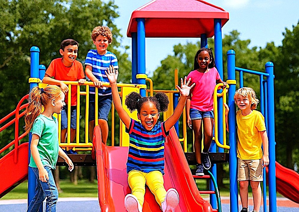 Solve Children on Playground jigsaw puzzle online with 140 pieces