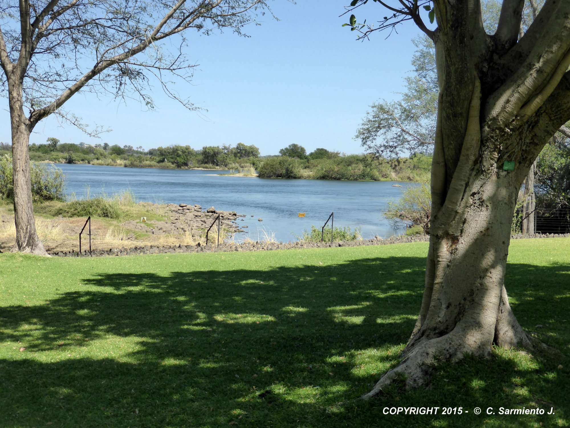 Solve ZAMBIA - The Zambezi River – View from the hotel jigsaw puzzle ...