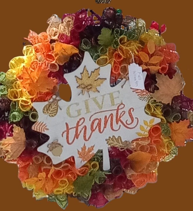 Solve give thanks wreath jigsaw puzzle online with 110 pieces