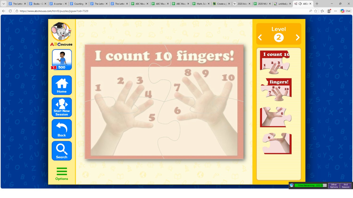 Solve Counting Fingers 1 To 10 jigsaw puzzle online with 15 pieces