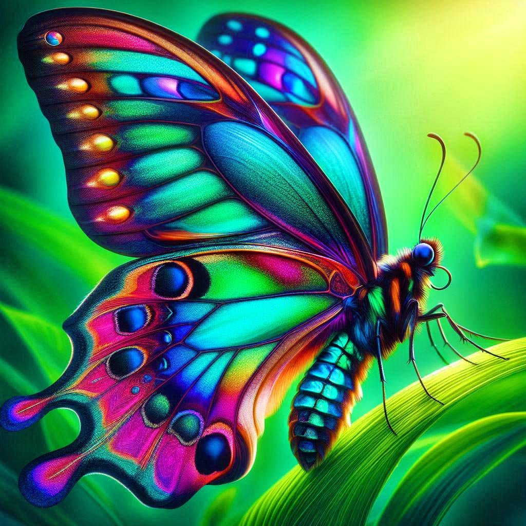 Solve colorful butterfly Reba jigsaw puzzle online with 81 pieces