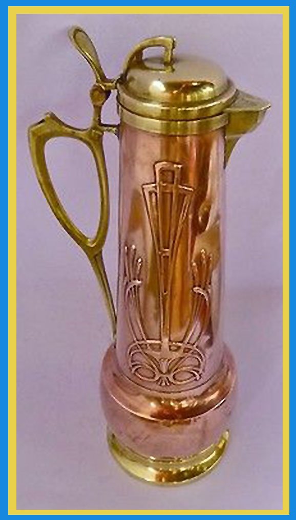 Jigsaw Puzzle | 84 pieces | copper and brass wine jug, probably WMF ...