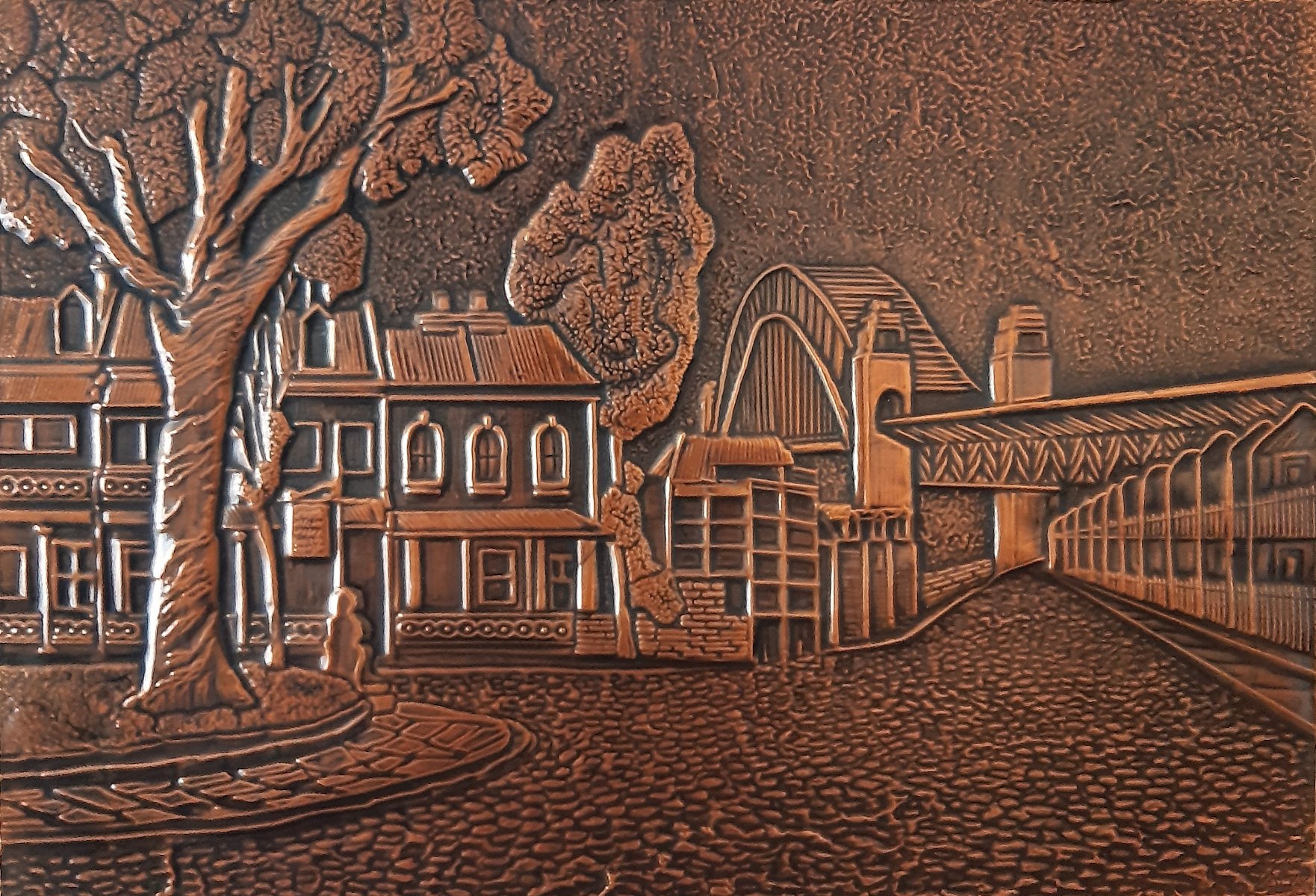 Solve Embossed copper jigsaw puzzle online with 54 pieces