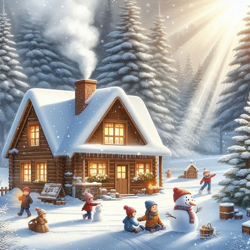 Solve Snowy Day jigsaw puzzle online with 49 pieces