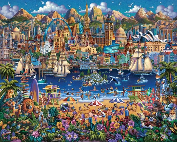 Solve World Pieces jigsaw puzzle online with 120 pieces