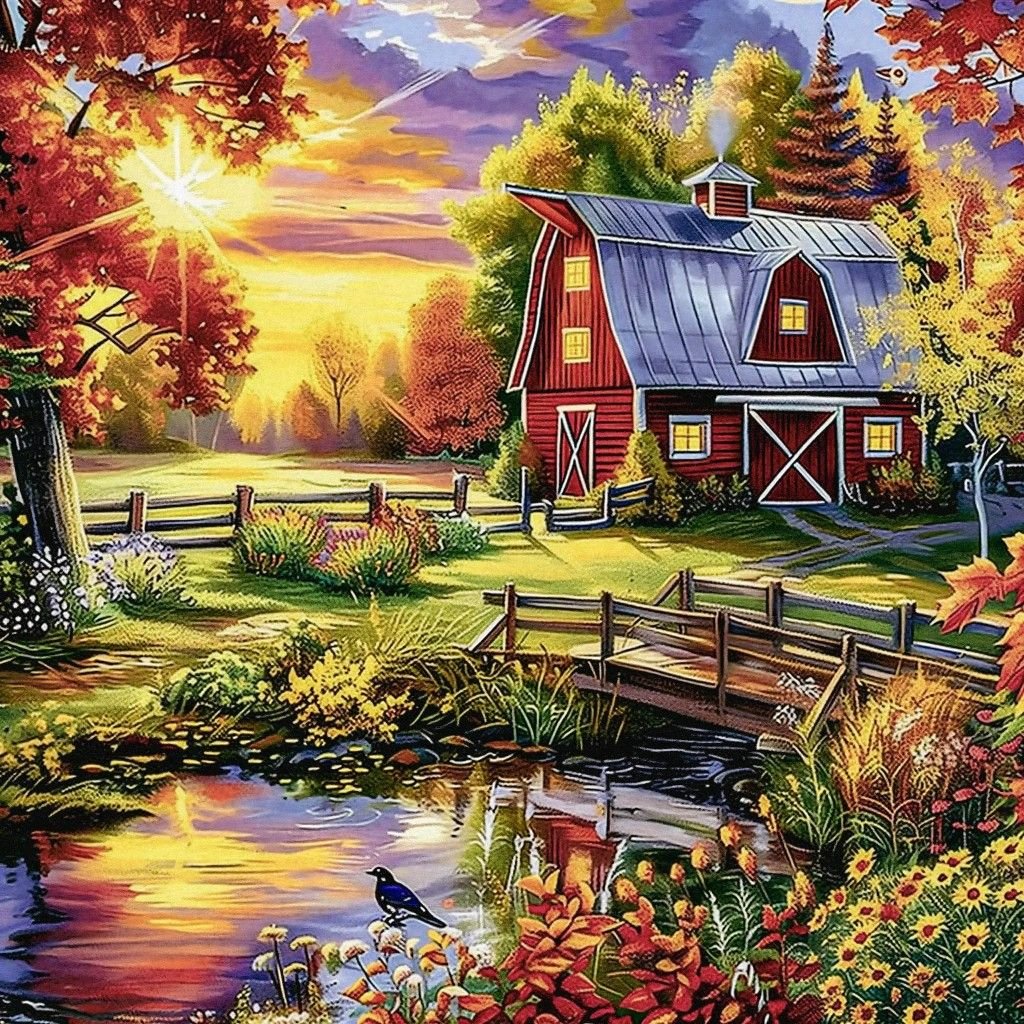 Solve PUZZLE - Early Morning Country View jigsaw puzzle online with 81 ...