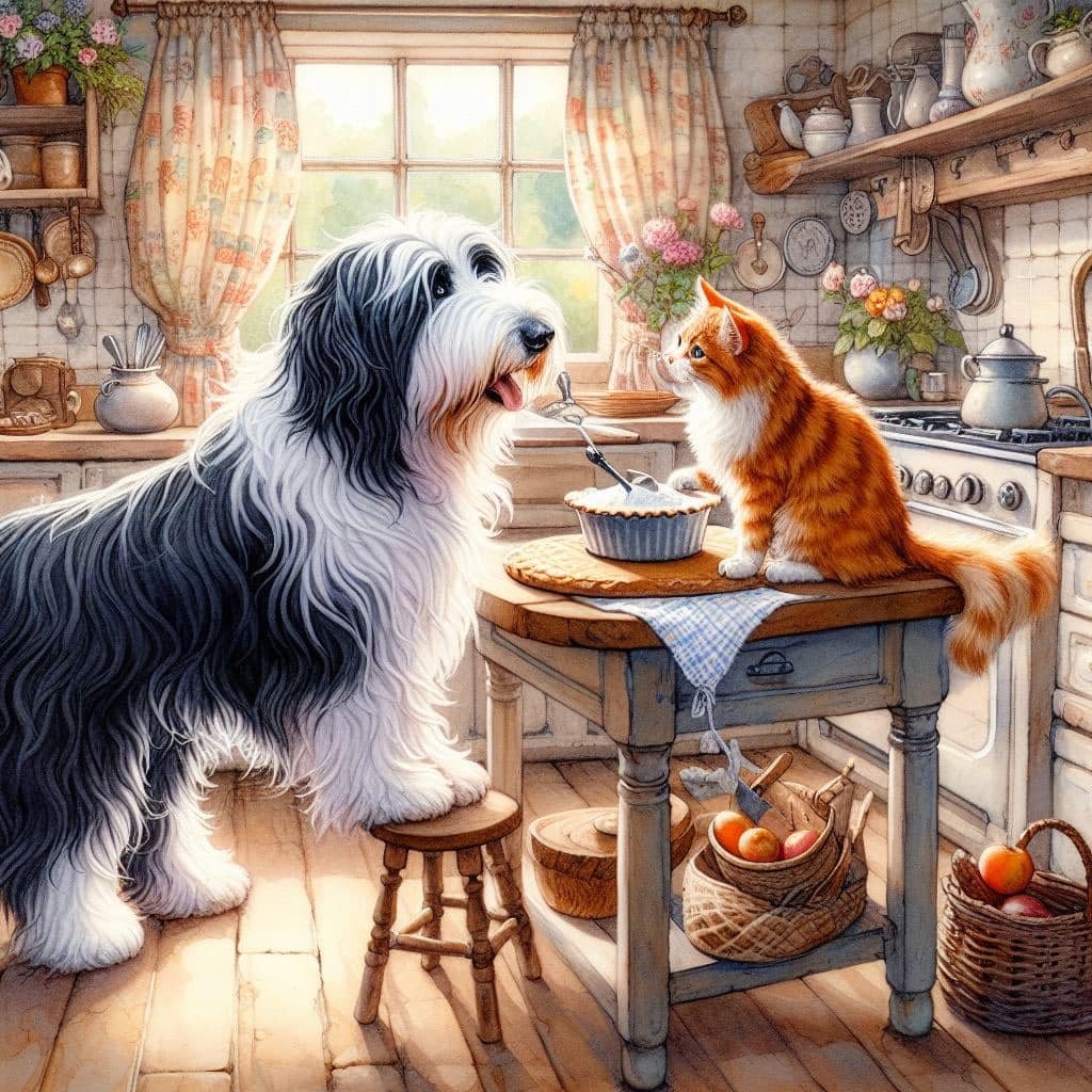 Solve Kitchen Discussions jigsaw puzzle online with 64 pieces