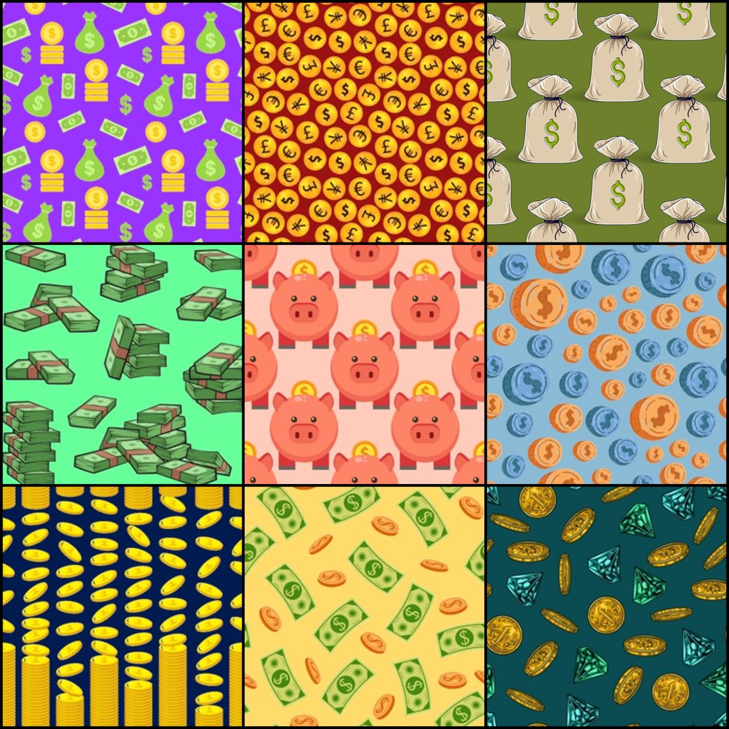 Jigsaw Puzzle | 324 pieces | Money patterns 1 | Jigidi