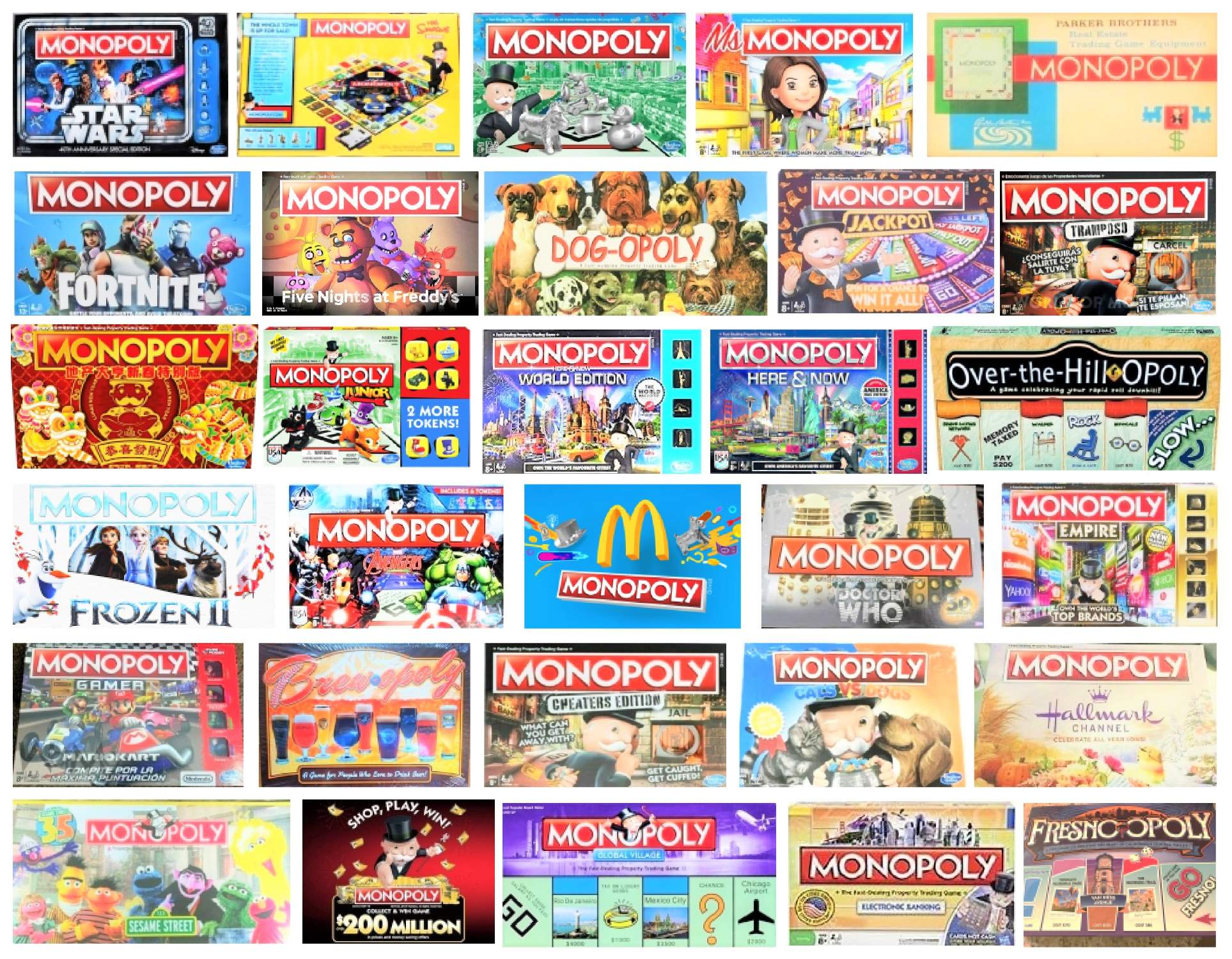 Solve A MEDLEY OF MONOPOLY jigsaw puzzle online with 374 pieces