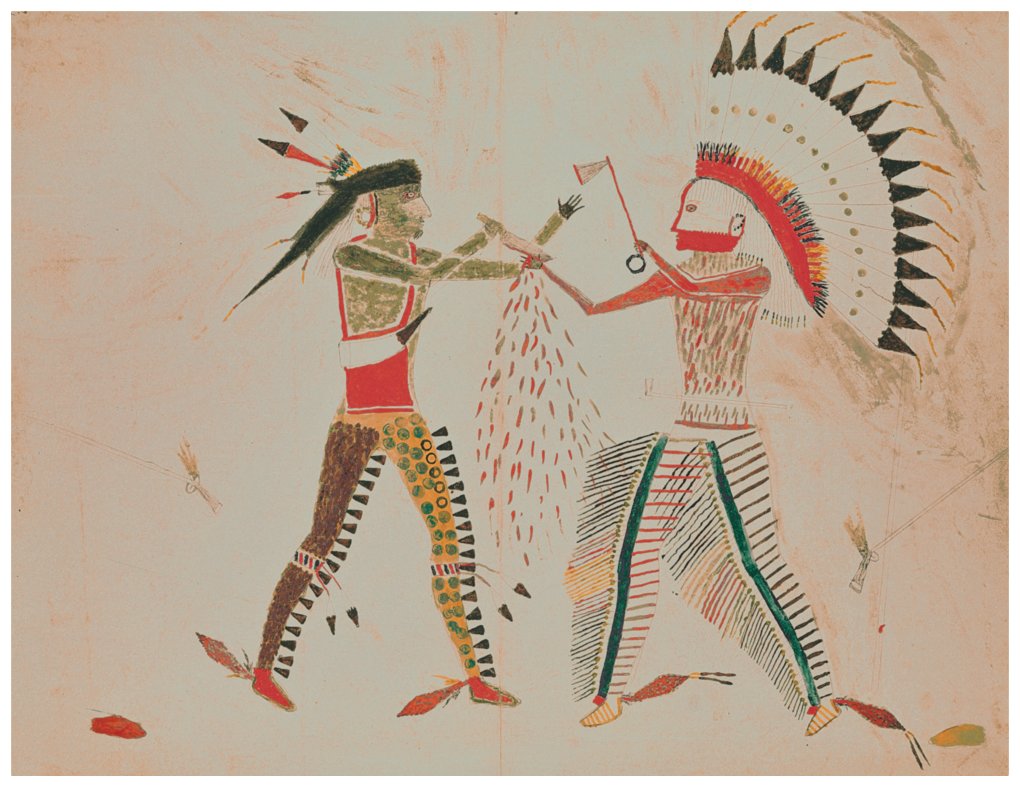 Solve Battle with a Cheyenne Chief (1833) ~ ledger art by Mato-Tope ...