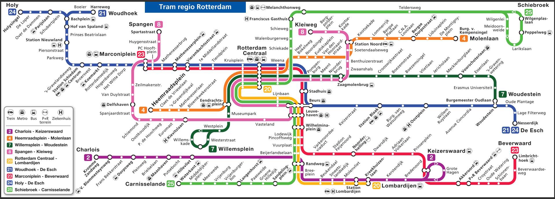 Solve Rotterdam tram map jigsaw puzzle online with 372 pieces