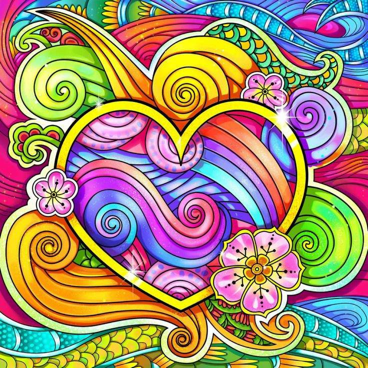 Solve HIPPY HAPPY HEART jigsaw puzzle online with 81 pieces
