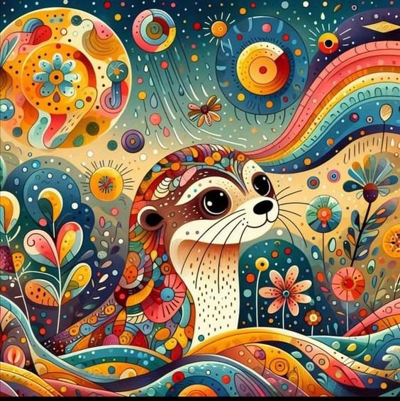 Solve Colorful Otter *+ jigsaw puzzle online with 81 pieces