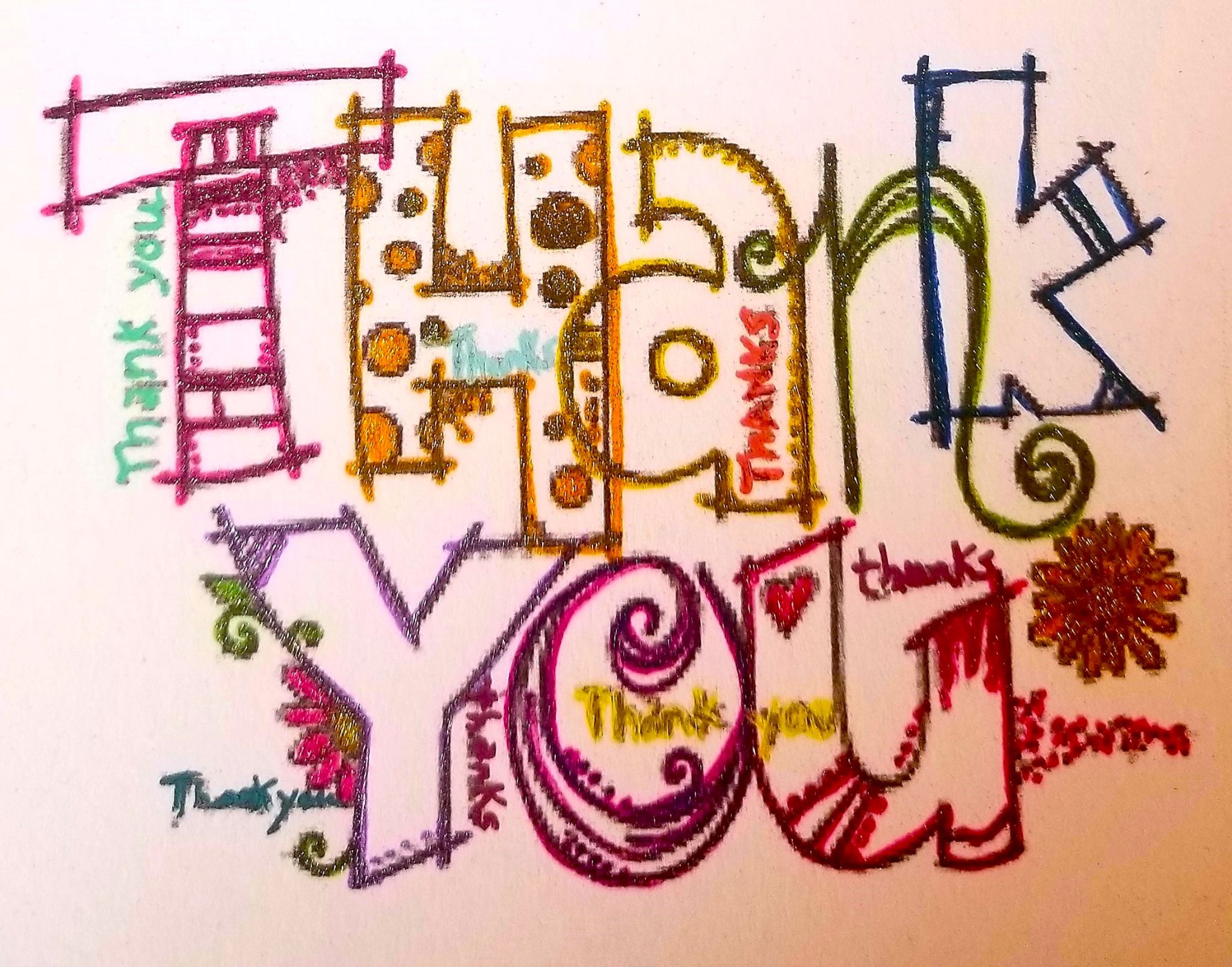 Solve Thank you Colors jigsaw puzzle online with 63 pieces