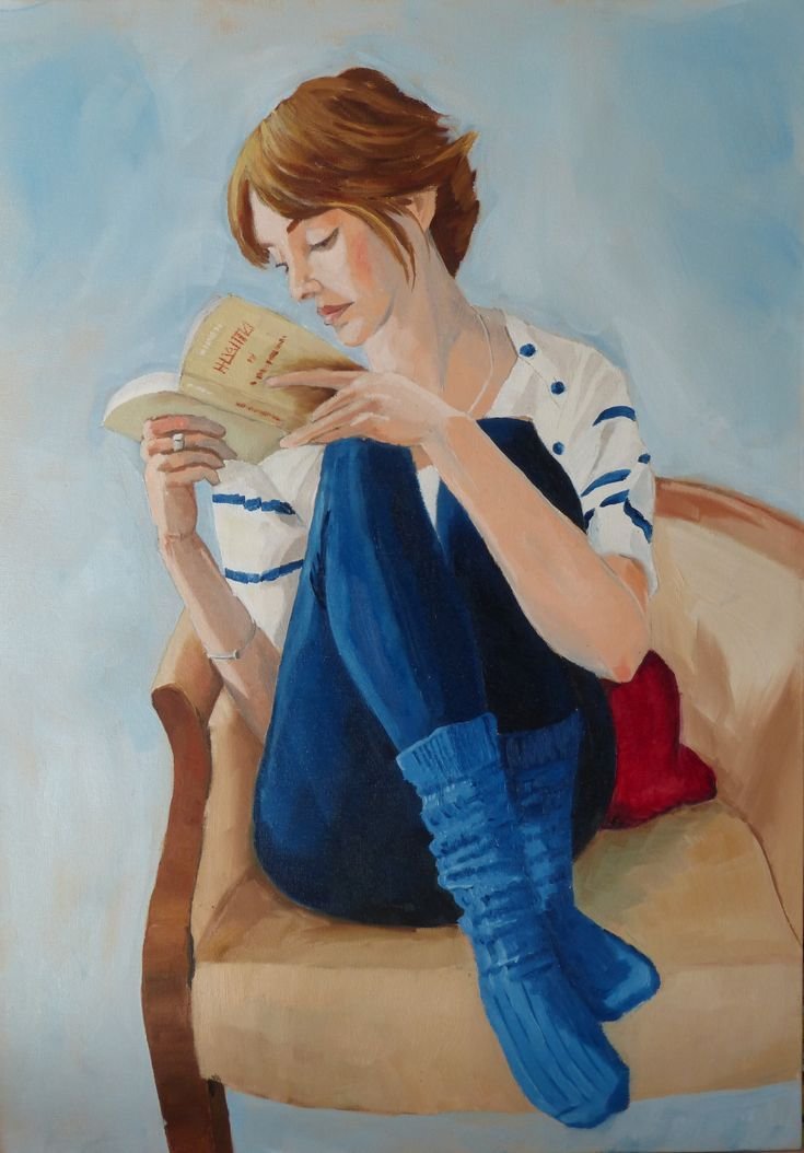 Solve Woman Reading - Leslie Graff jigsaw puzzle online with 48 pieces