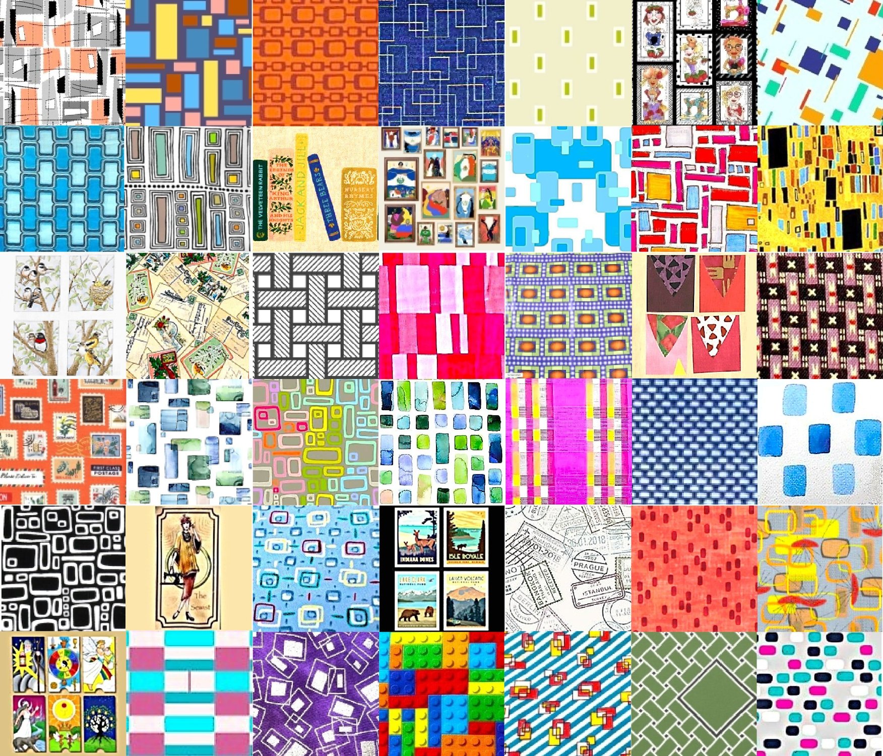 Solve PATCHWORK RECTANGLES 49 jigsaw puzzle online with 72 pieces