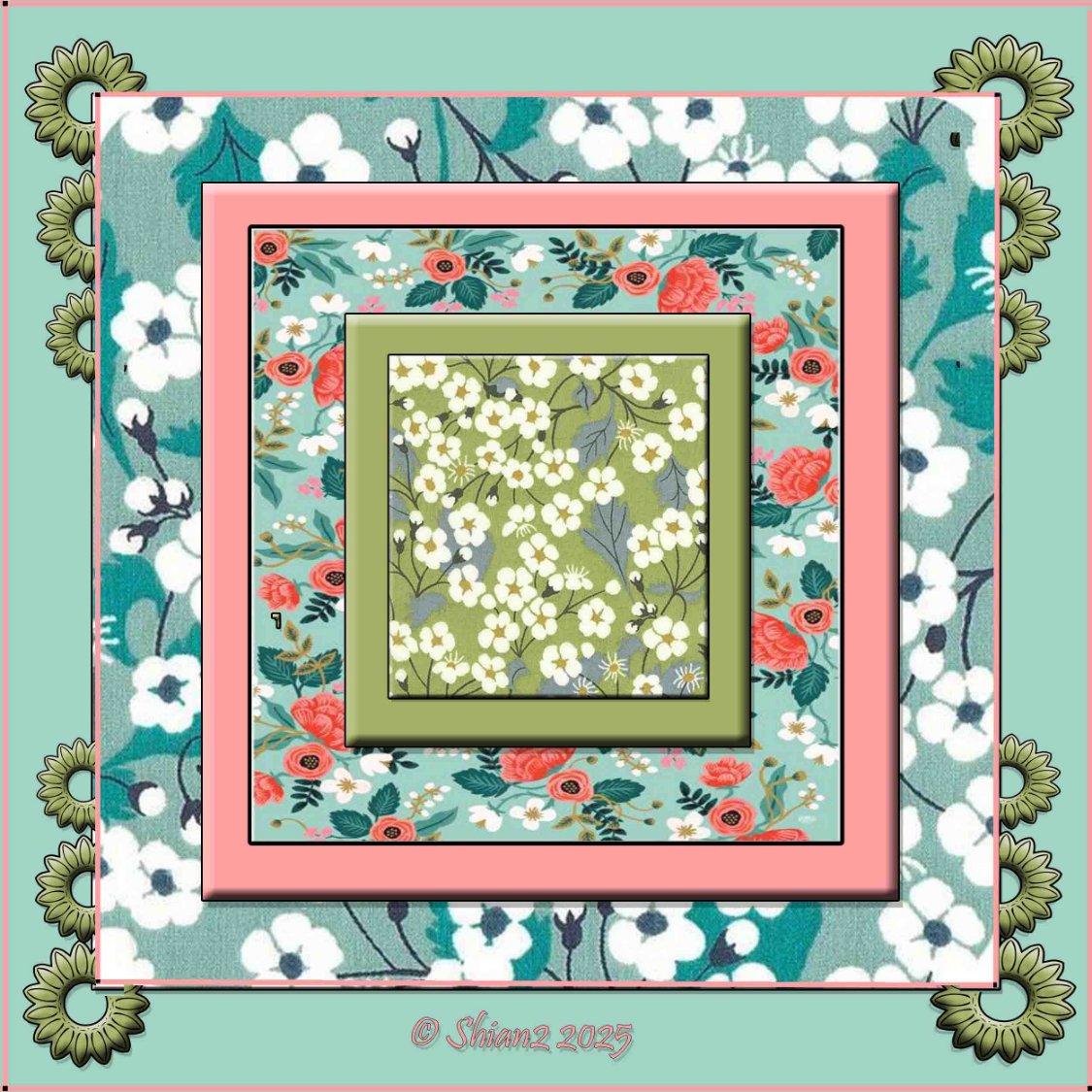 Solve Floral Squares jigsaw puzzle online with 16 pieces