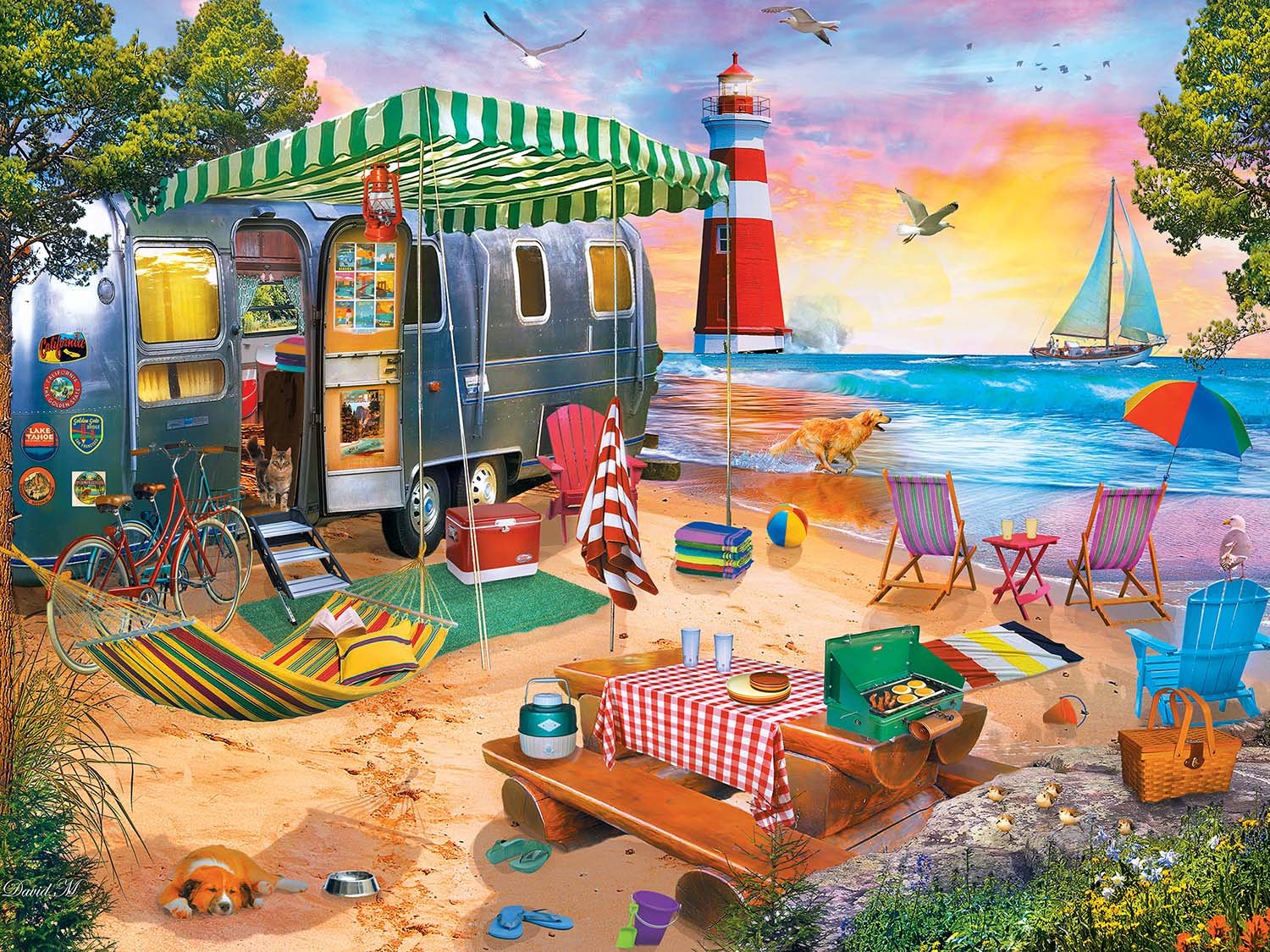 Solve Oceanside Camping jigsaw puzzle online with 154 pieces