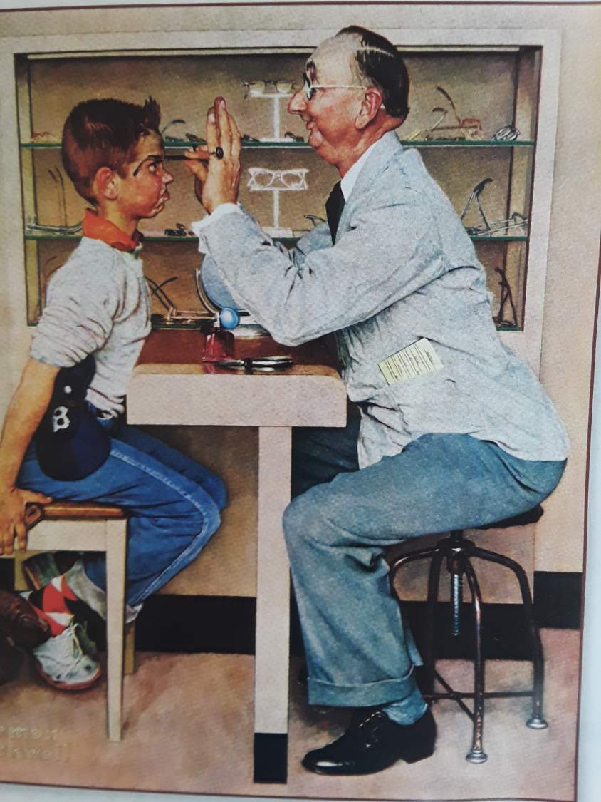 Solve Normal Rockwell Saturday Evening Post "Eye Doctor" " At the ...