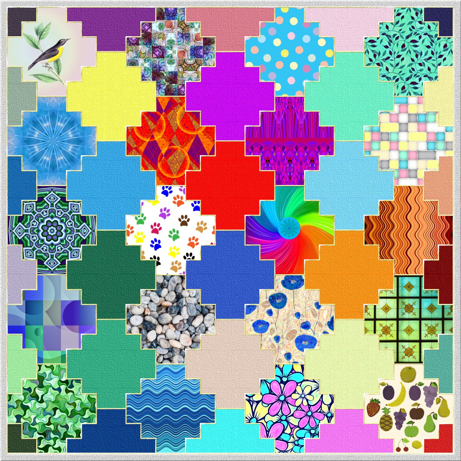 Solve Quilt 12 jigsaw puzzle online with 100 pieces