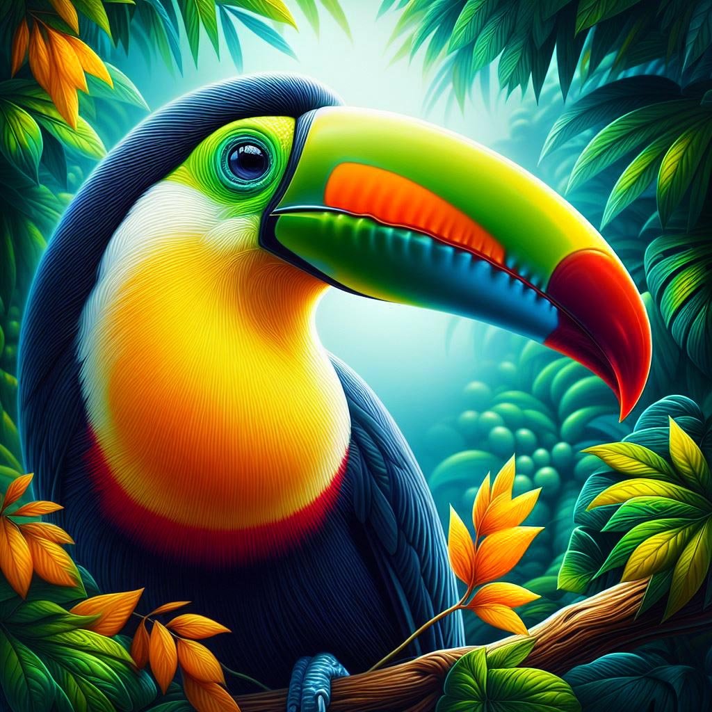 Puzzle | 81 piezas | Asher the handsome toucan taking in the beautiful ...