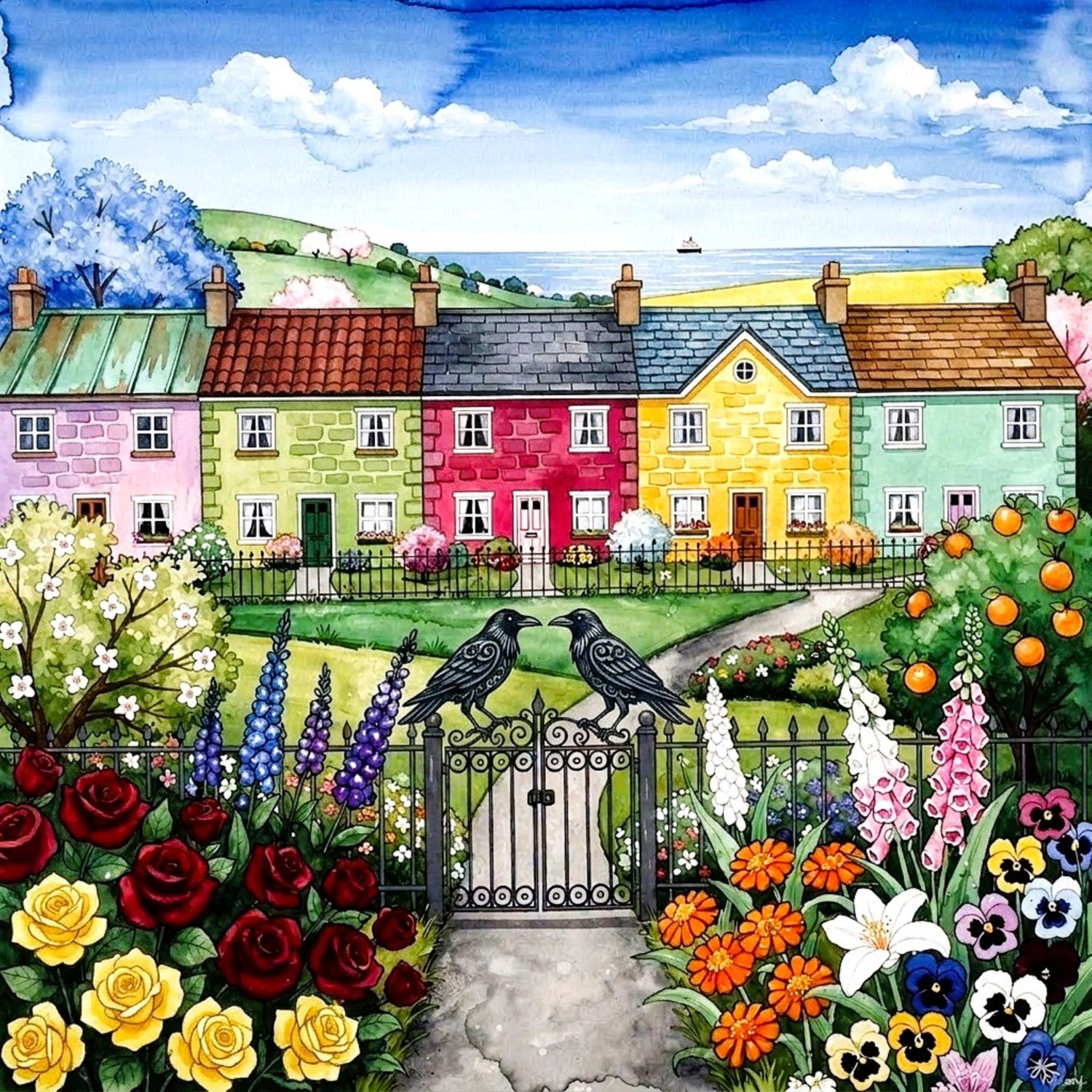 Solve Ravens Court - resize 9 - 600 pieces jigsaw puzzle online with ...